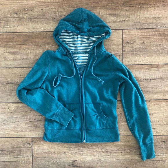 Tops | Teal Zip Up Hoodie | Poshmark